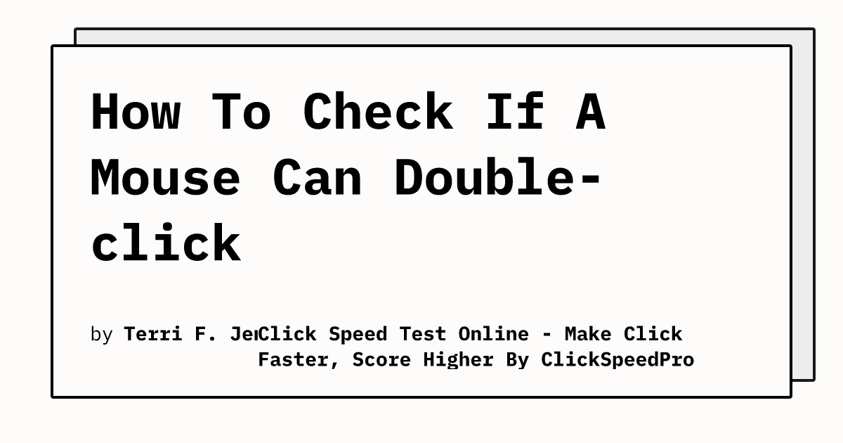 How To Check If A Mouse Can Double Click Click Speed Test Online Make Click Faster Score