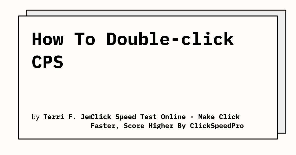 How To Double Click Cps Click Speed Test Online Make Click Faster